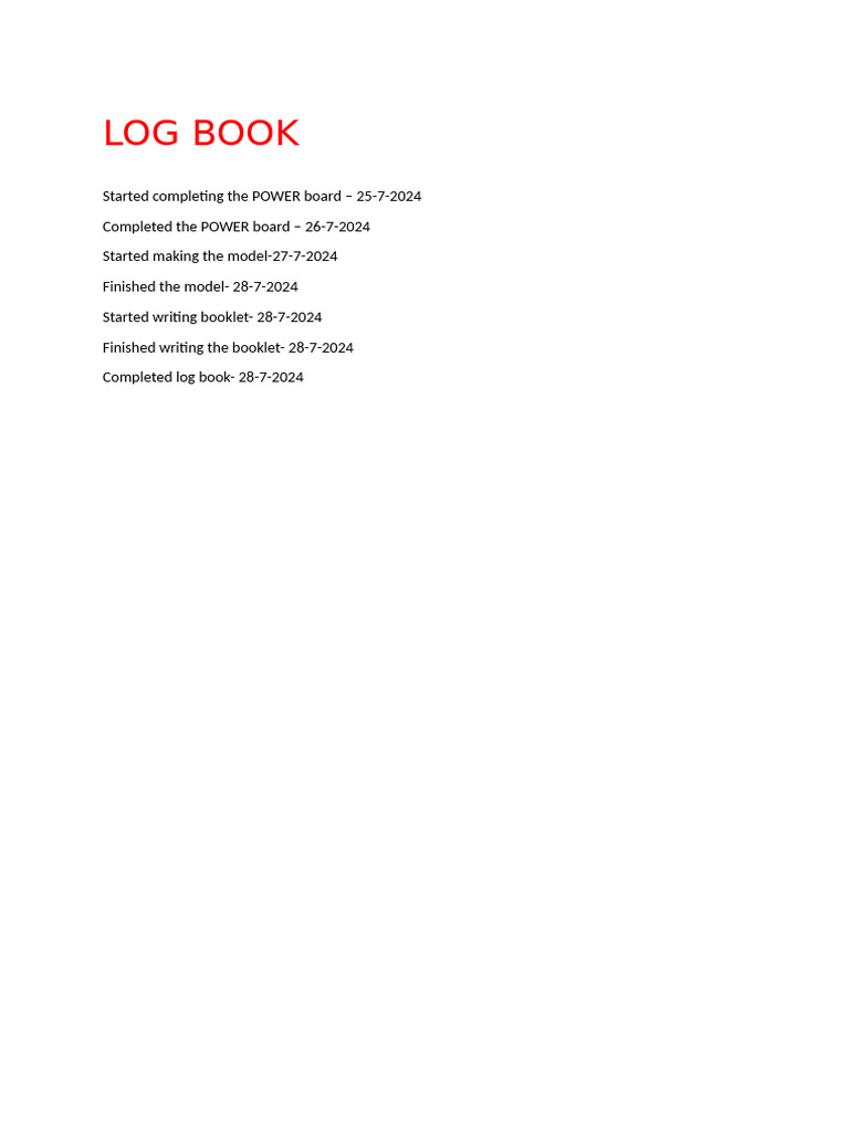 Log Book | PDF