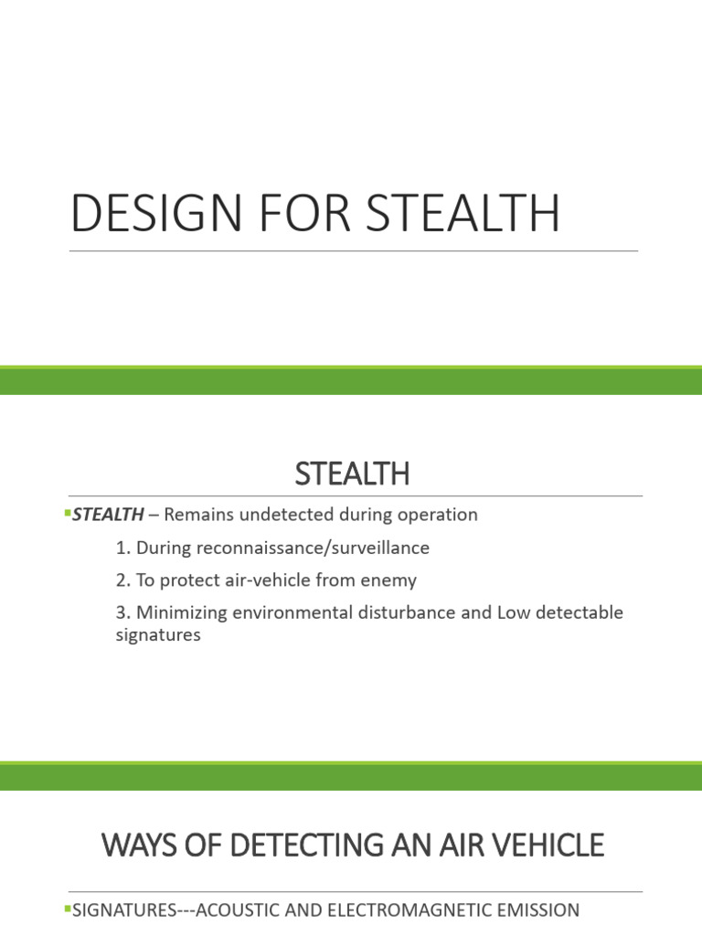 Design For Stealth Unit 2 | PDF
