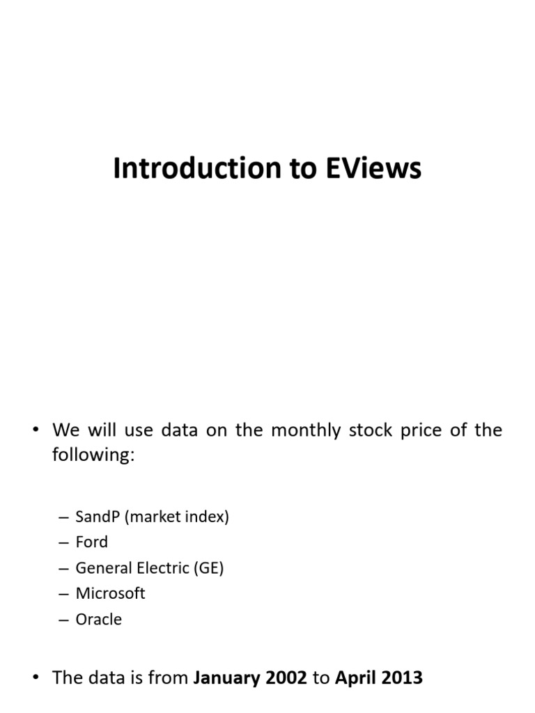 EViews Demonstartion | PDF | P Value | Regression Analysis
