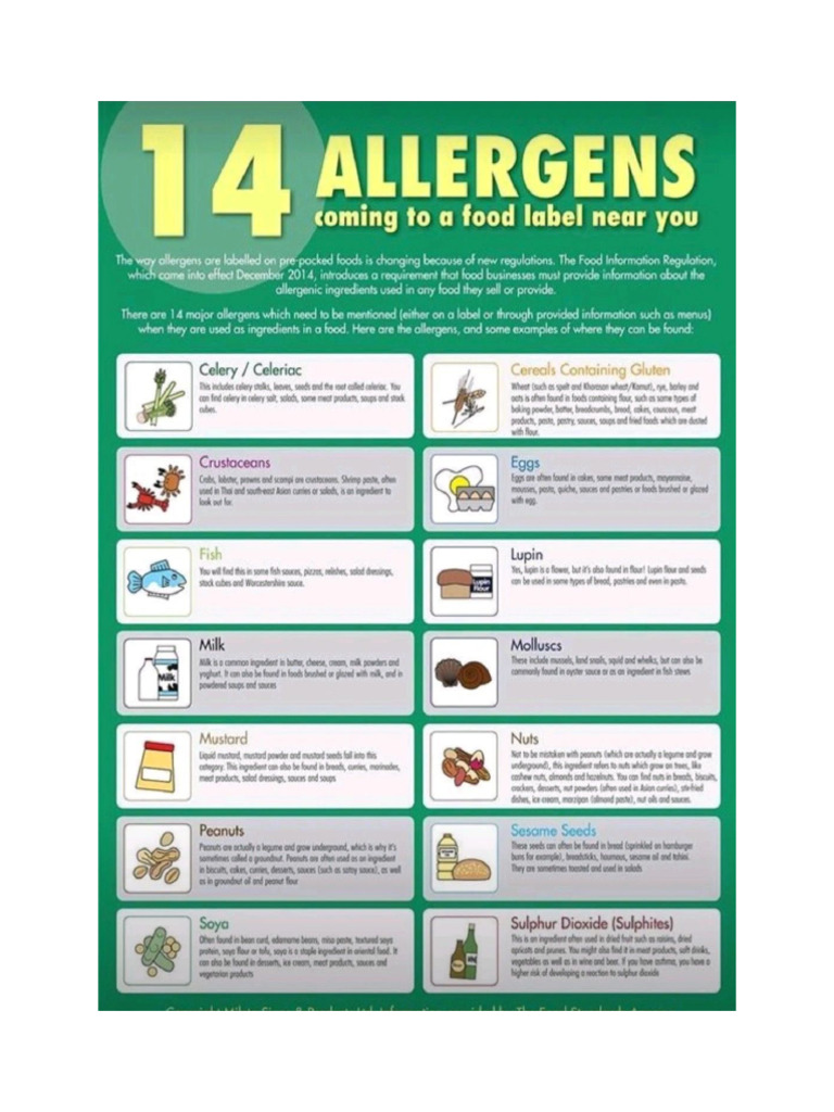 14 Allergens | PDF