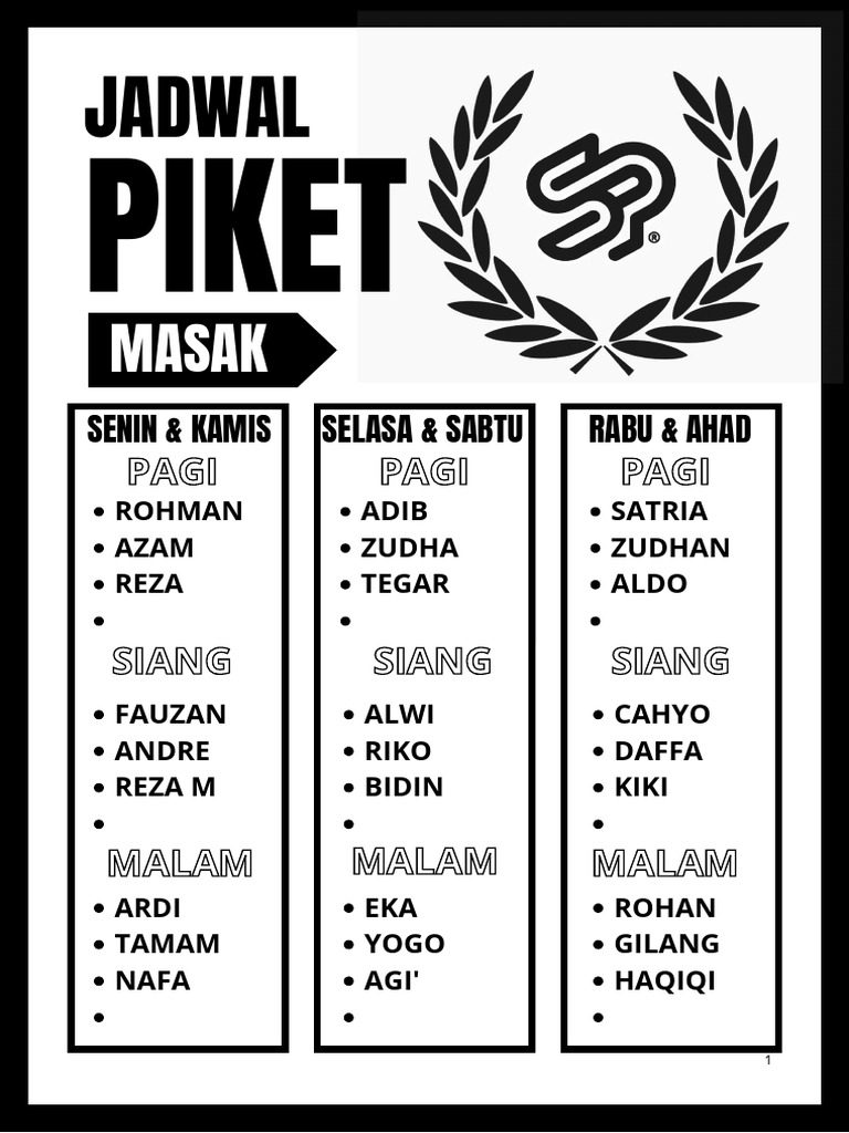 Biru Putih Poster Jadwal Piket | PDF
