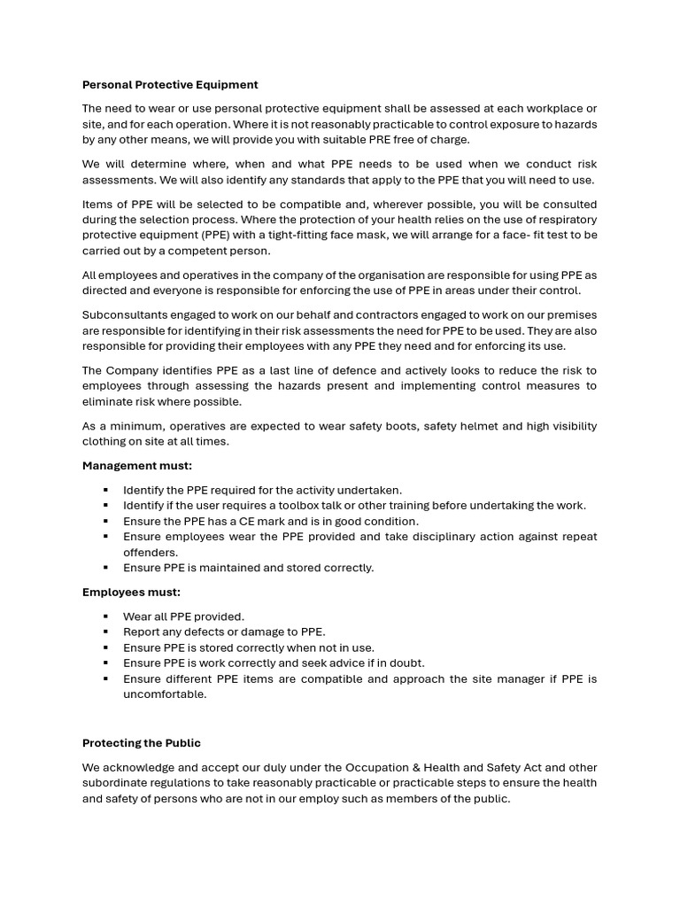 Personal Protective Equipment | PDF | Personal Protective Equipment ...
