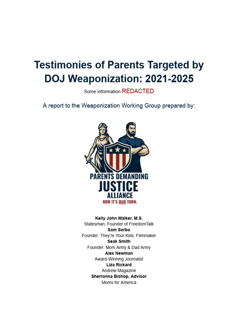 REDACTED Targeted Parents Dossier 062725 | PDF | Prosecutor | Nolo ...