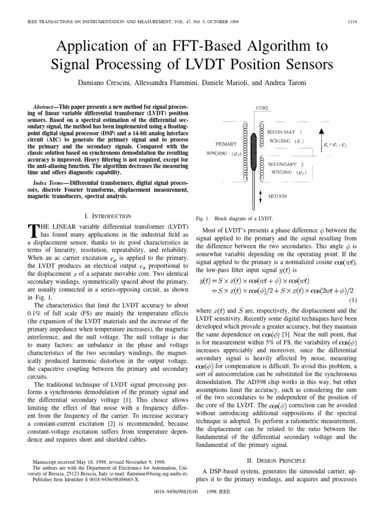 Application of An FFT Based Algorithm To | PDF | Analog To Digital ...