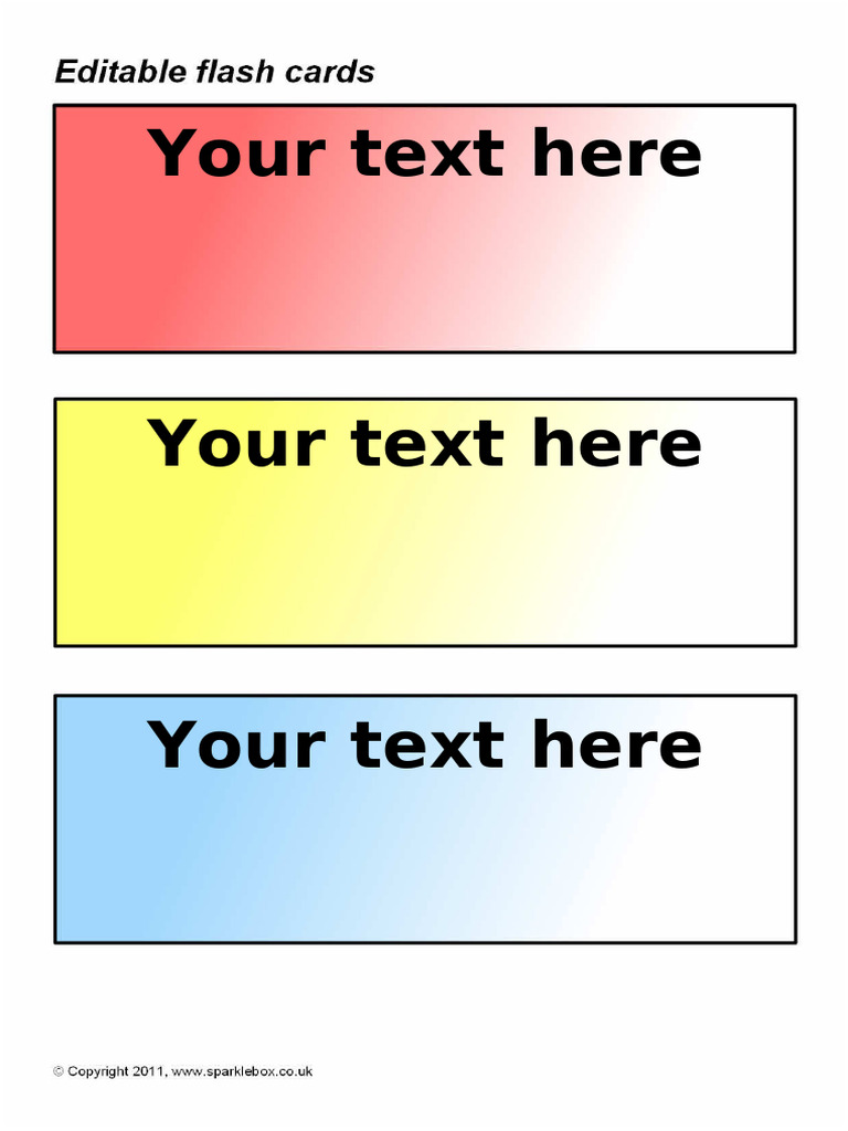 Flash Cards - Red, Yellow, Blue | PDF