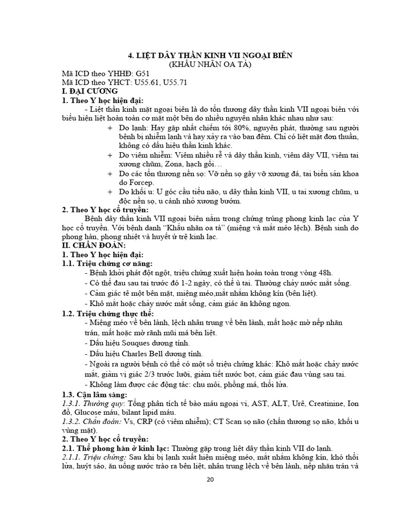 Phac Do Dieu Tri Liet VII Ngoai Bien Theo Yhct 2023 | PDF