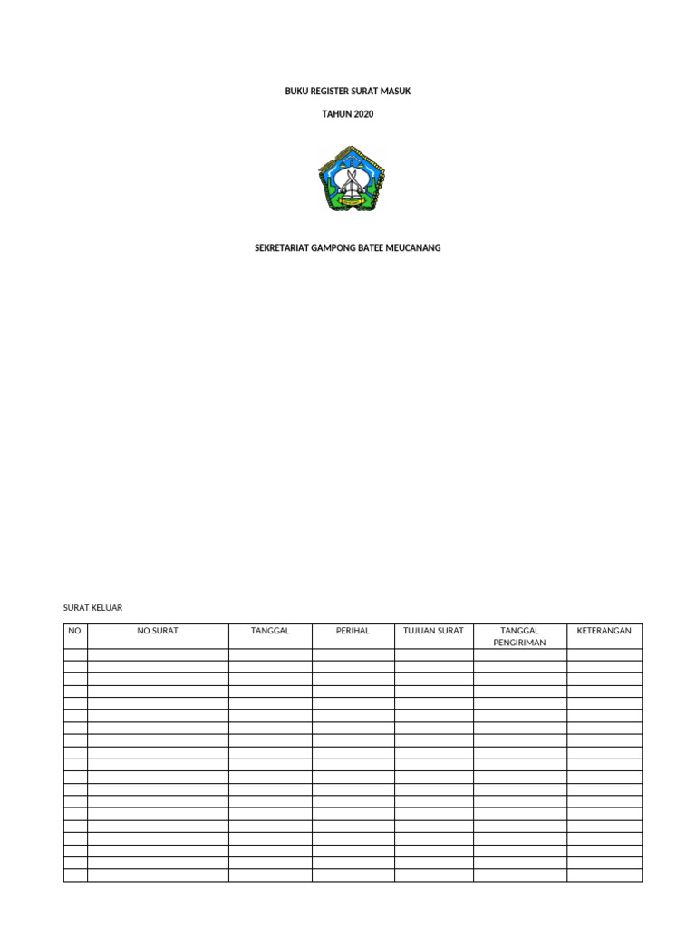 Buku Register Surat Masuk | PDF