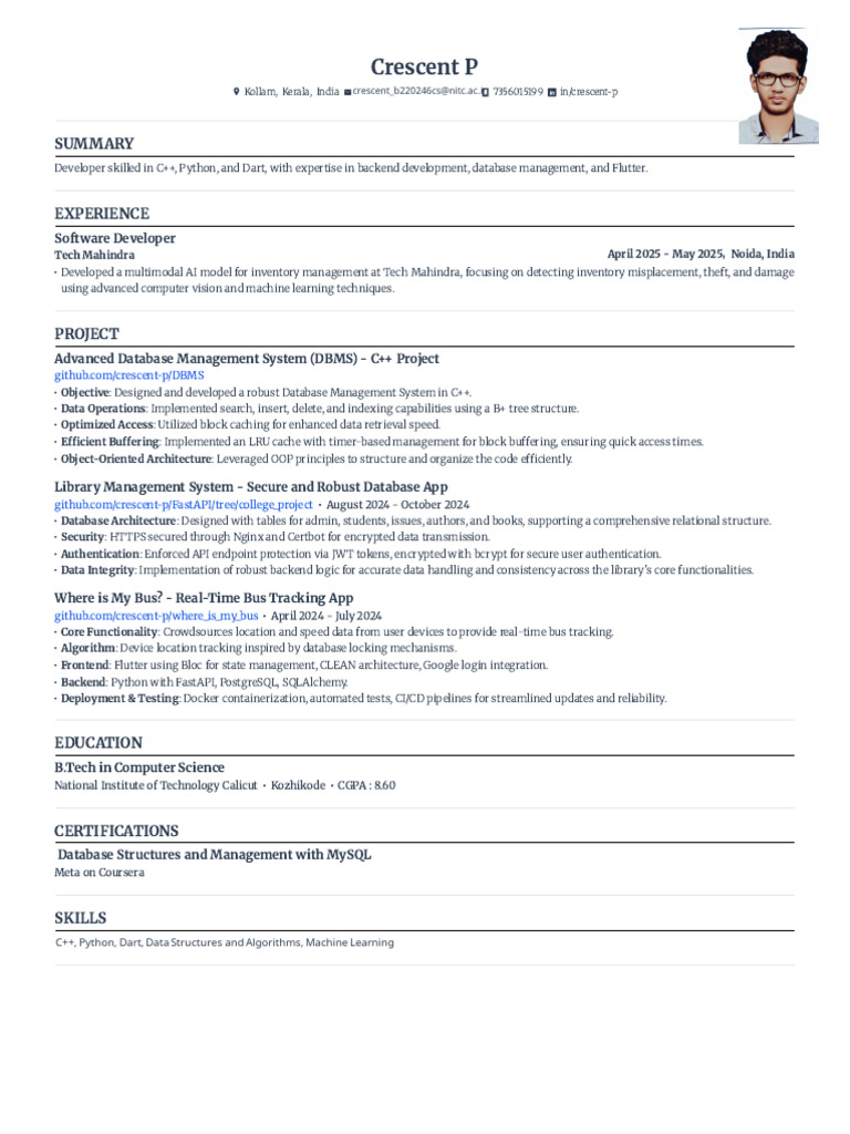 Superset Resume 1 PDF | PDF | Databases | C++