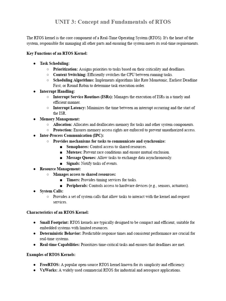 Fundamentals of RTOS Kernels and Scheduling | PDF | Scheduling ...