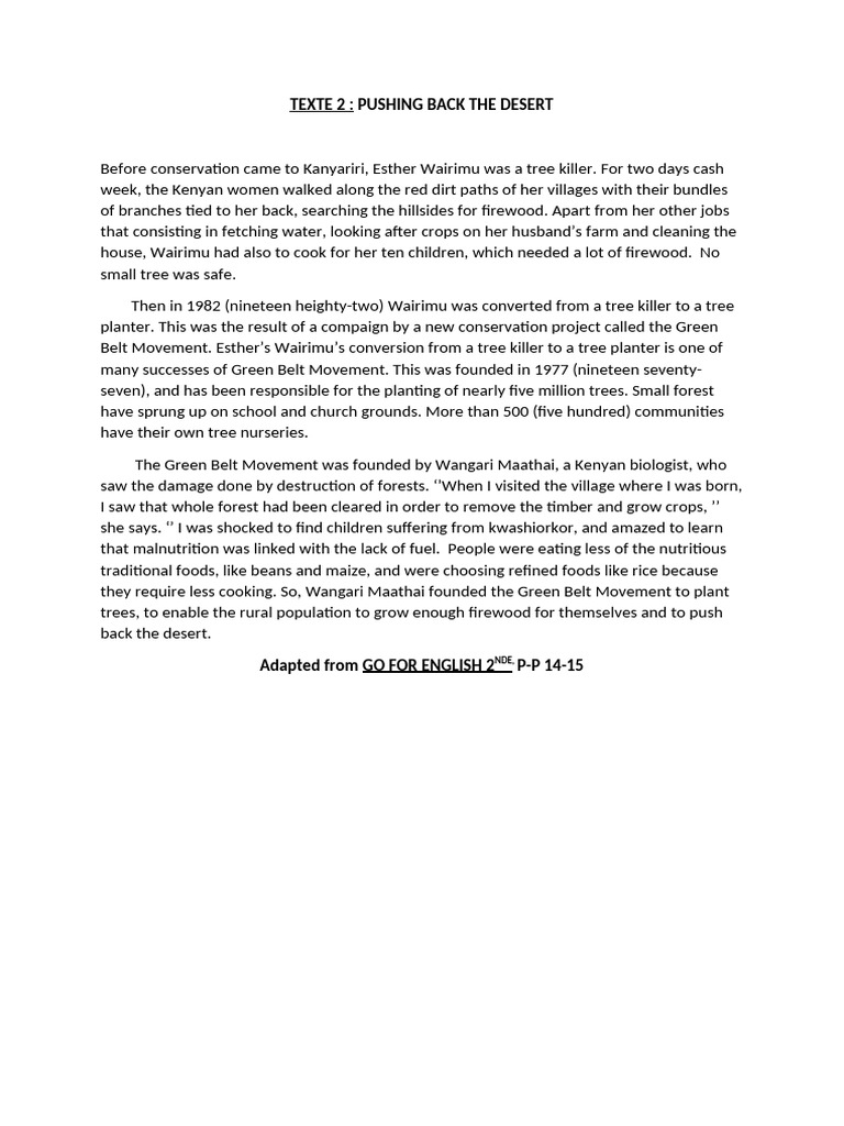 Text 2 .Pushing Back Desert | PDF