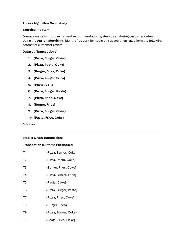 Apriori Algorithm Case Study | PDF | Algorithms