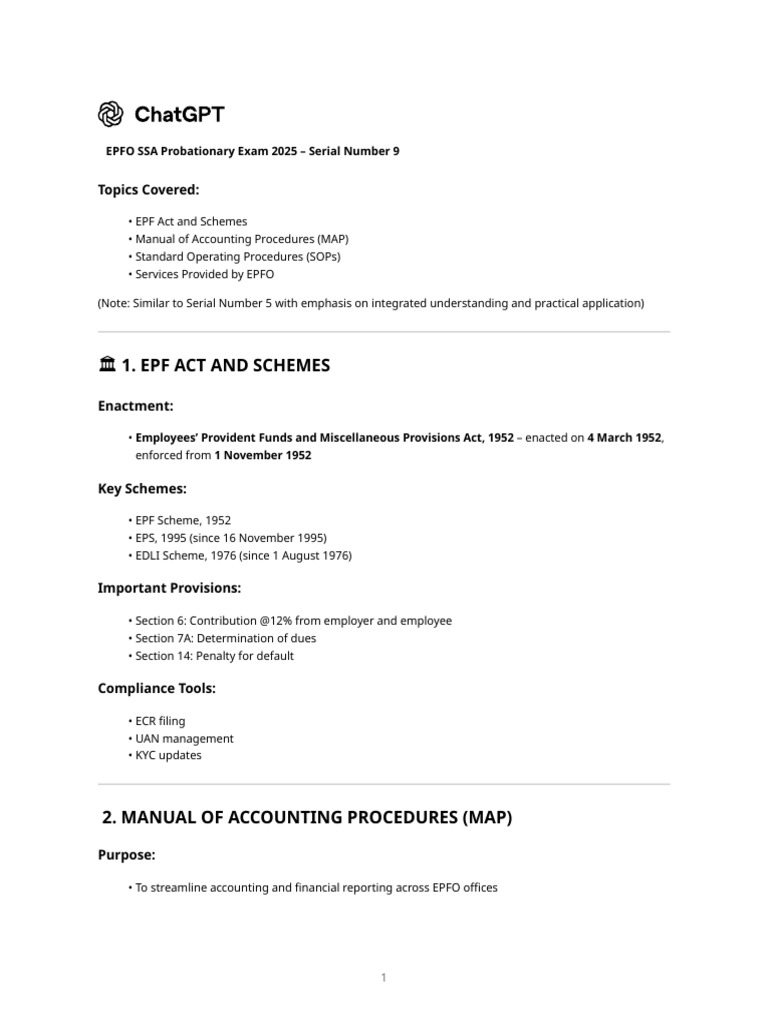 EPFO SSA Exam 2025: Key Topics Overview | PDF
