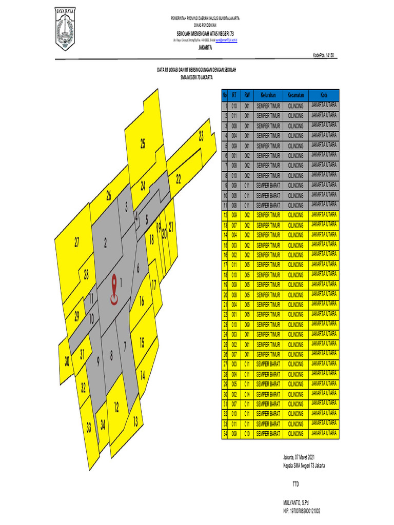 Peta Zonasi UPDATE SMAN 73 Jakarta | PDF