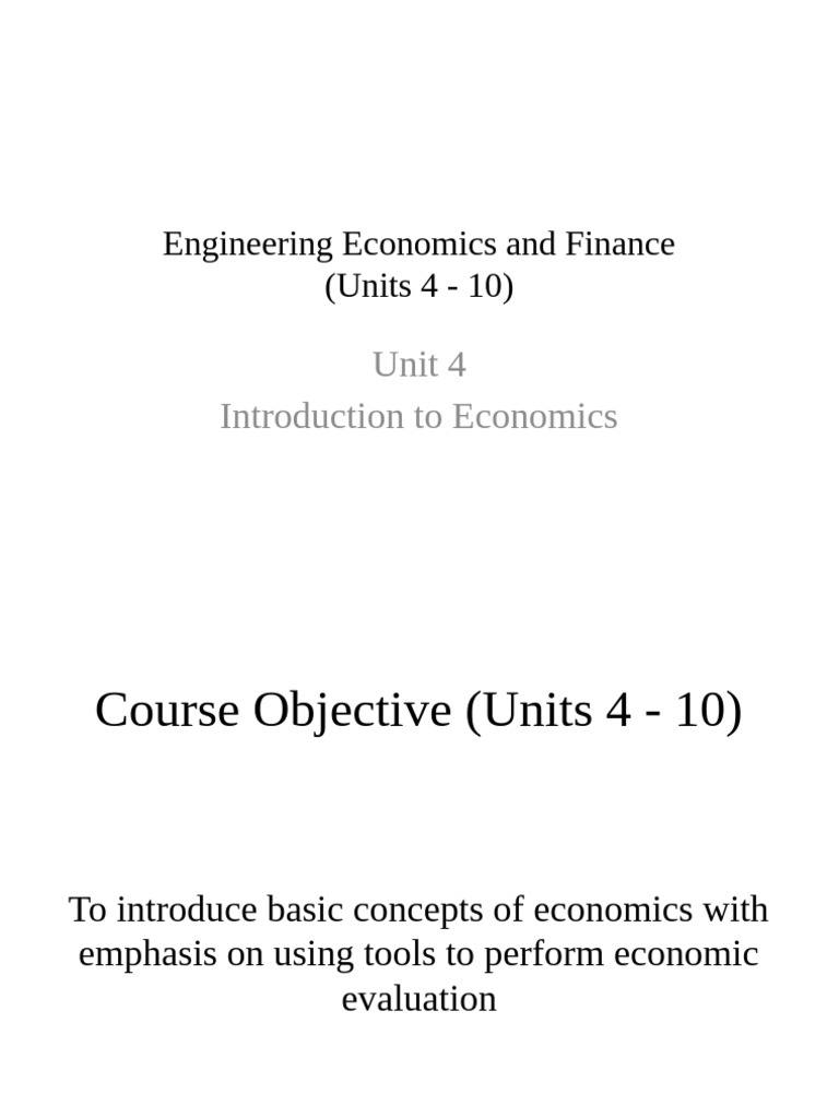 Unit - 4 (Introduction To Economics) | PDF | Economics | Macroeconomics