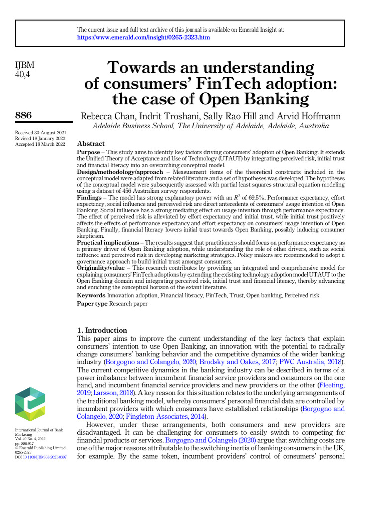 Article On Open Banking | PDF | Risk | Survey Methodology