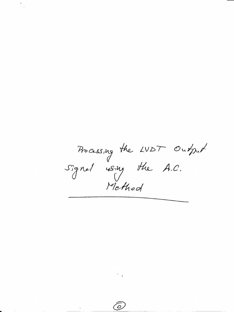 Processing The LVDT Output Signal Using The AC Method 150411 | PDF