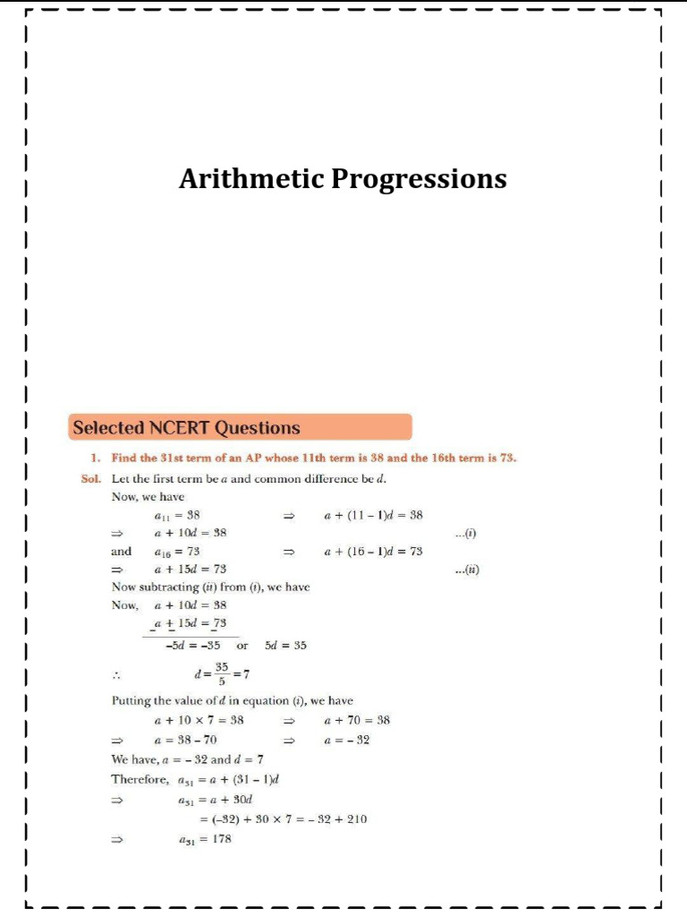Arithmetic Progression | PDF