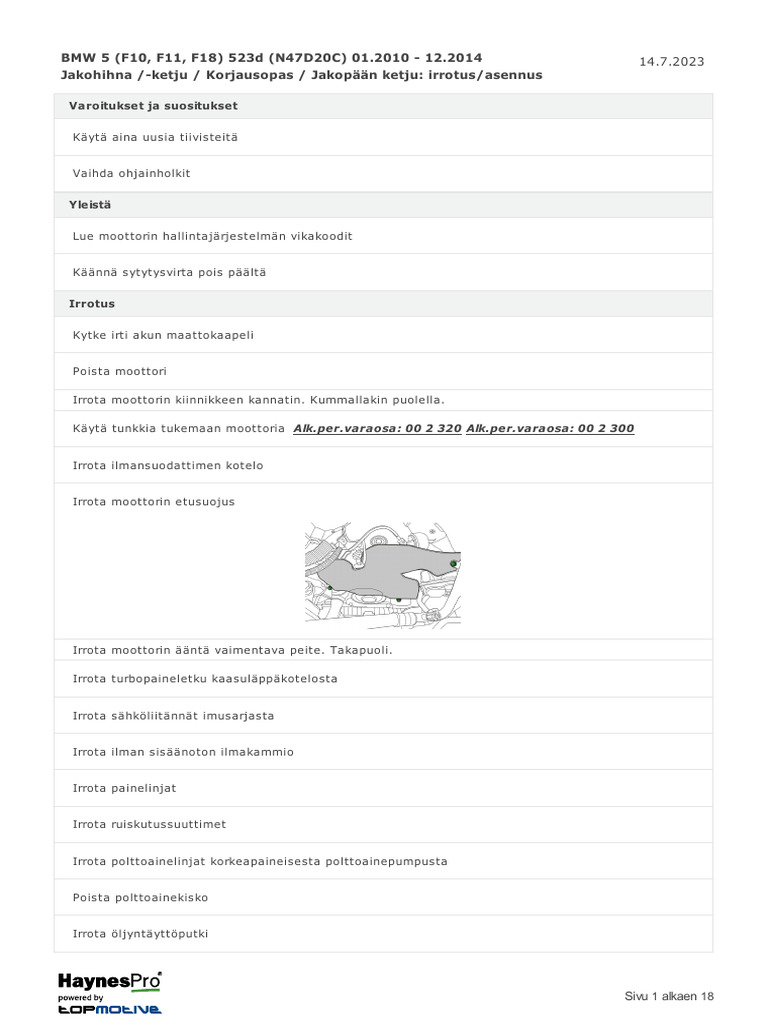Bmw-f10 n47d20c Jakopää | PDF
