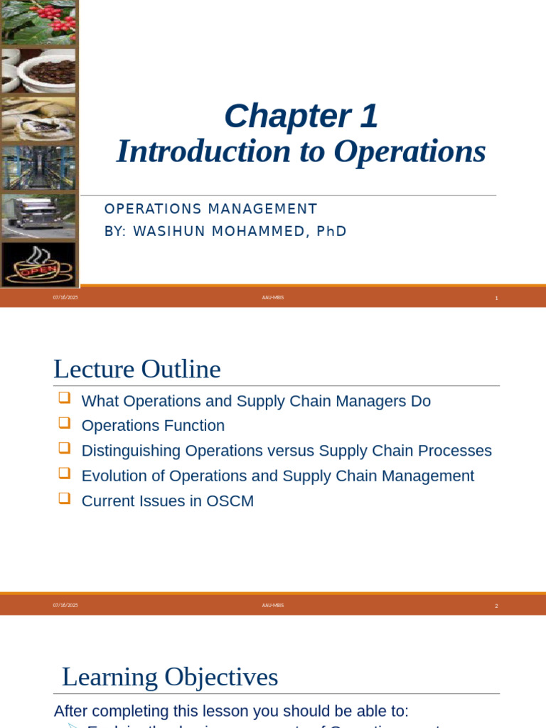Chapter 1 Operations Management | PDF | Goods | Operations Management
