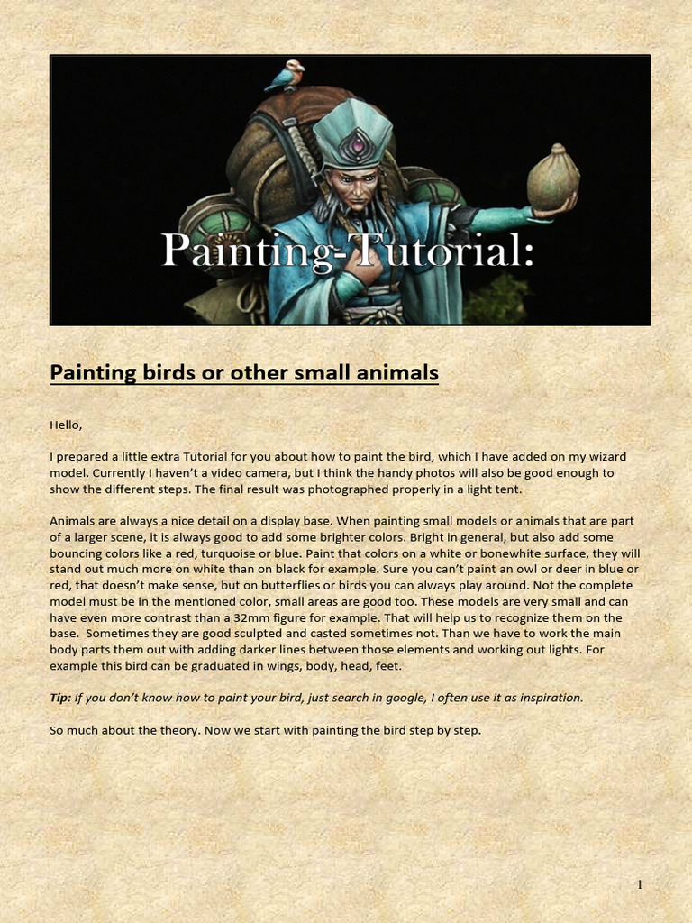 Painting Tutorial for Small Birds | PDF | Color | Black