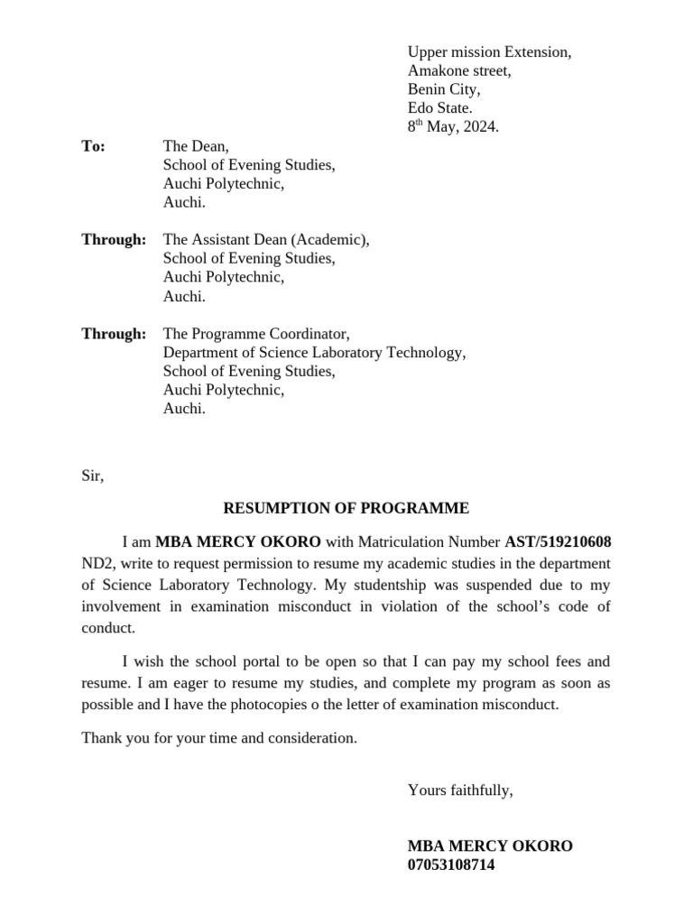 Resumption of Programme | PDF