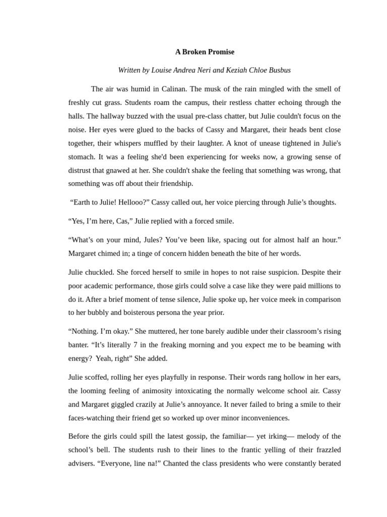 A Broken Promise: Julie's Struggle | PDF
