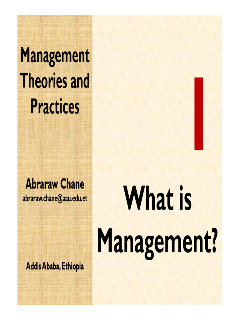 Management Theories and Practices Overview | PDF | Leadership | Science