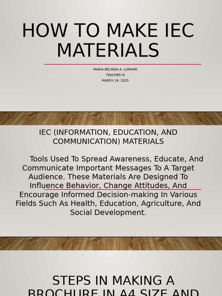 Creating Effective IEC Materials | PDF
