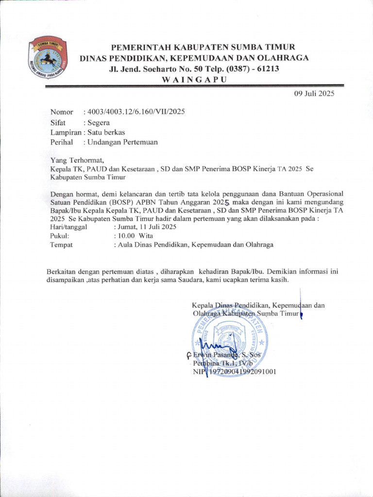 Undangan Pertemuan | PDF