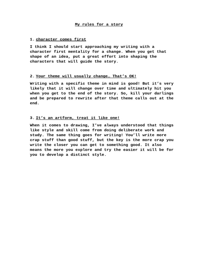 Story Writing Rules for Beginners | PDF