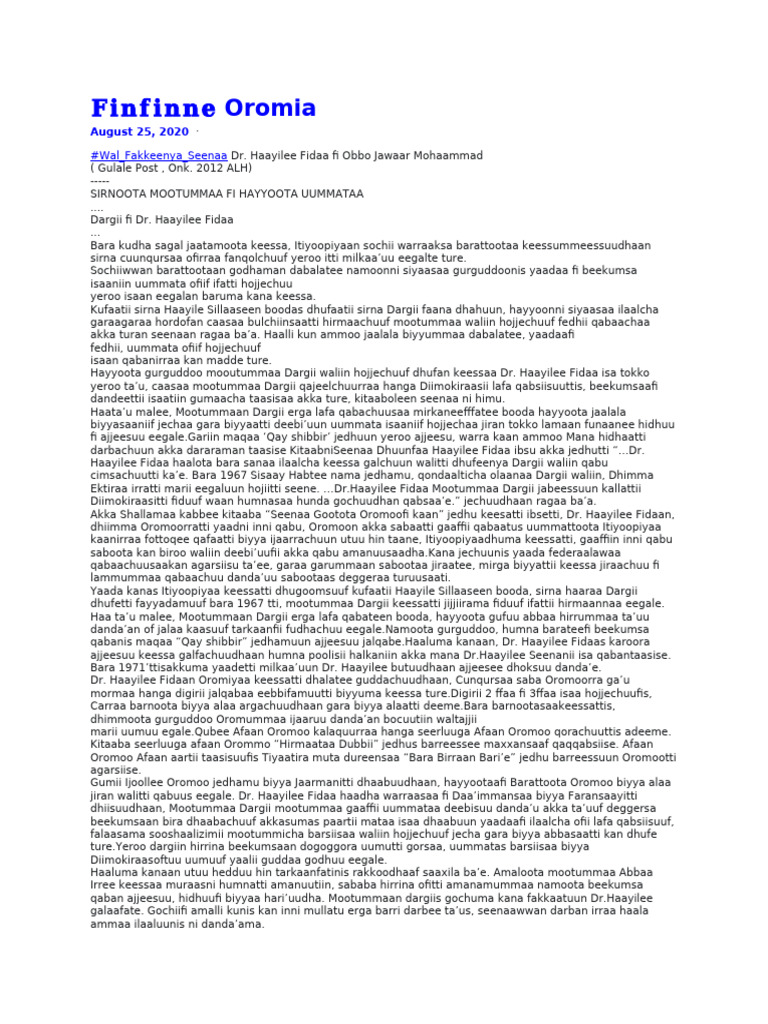 Oromia | PDF