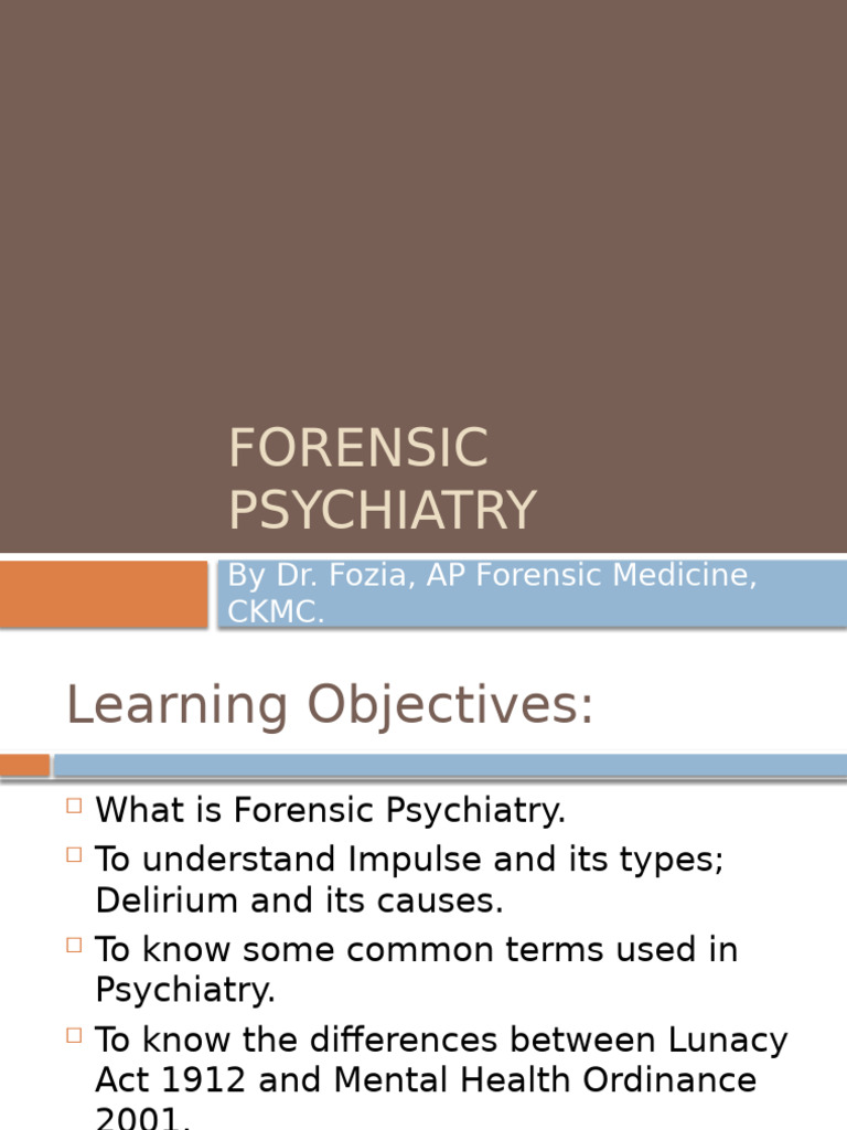 Forensic Psychiatry Overview and Laws | PDF | Psychiatric Hospital ...