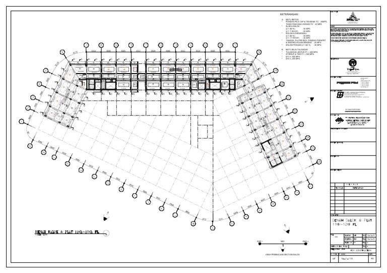 Sa-1-110 (Denah Balok & Plat 11th 12th FL) | PDF