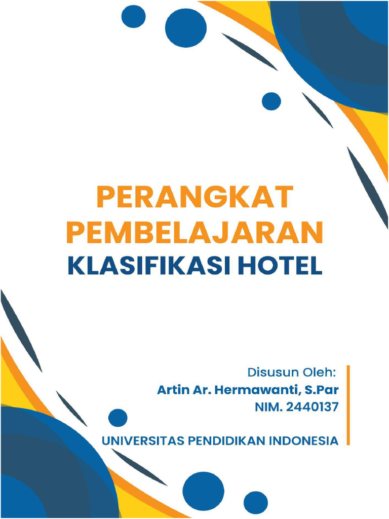 Modul Ajar DDPH - Klasifikasi Hotel - Artin Ar Hermawanti | PDF
