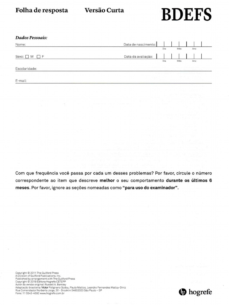 BDEFS - Versão Curta | PDF
