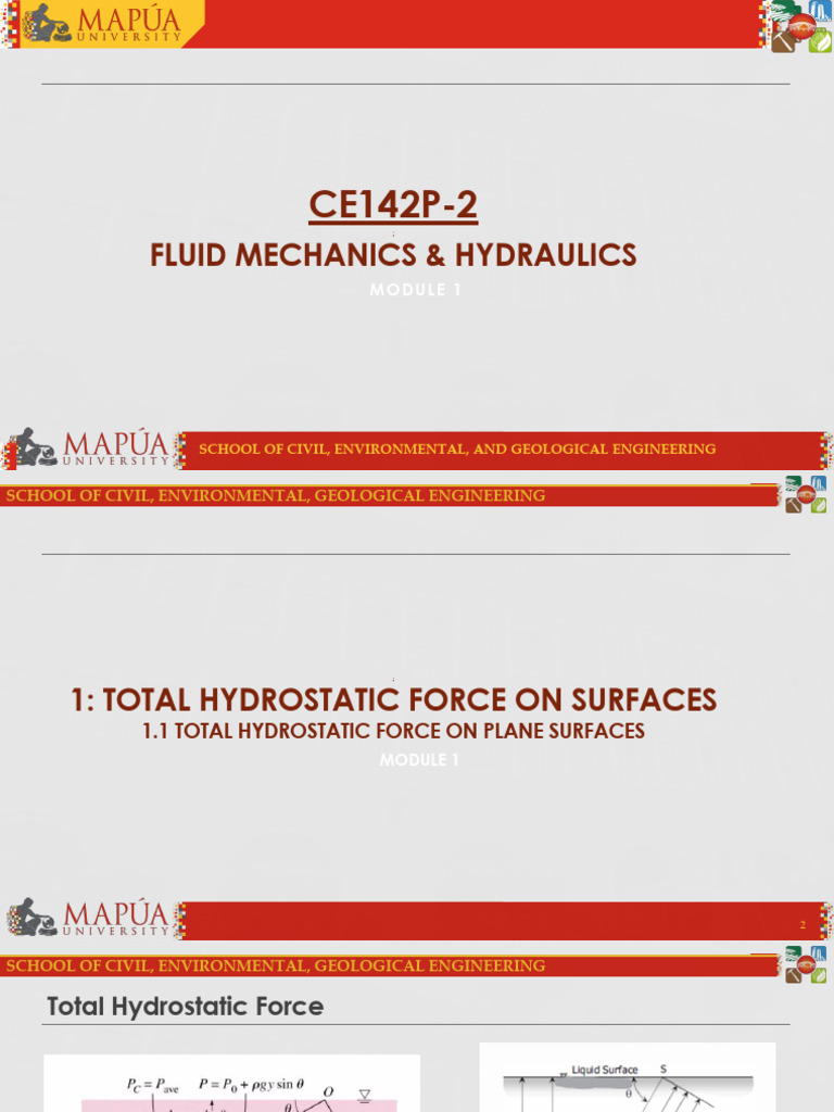CE142P - 2. Total Hydrostatic Force On Surfaces | PDF | Buoyancy | Quantity