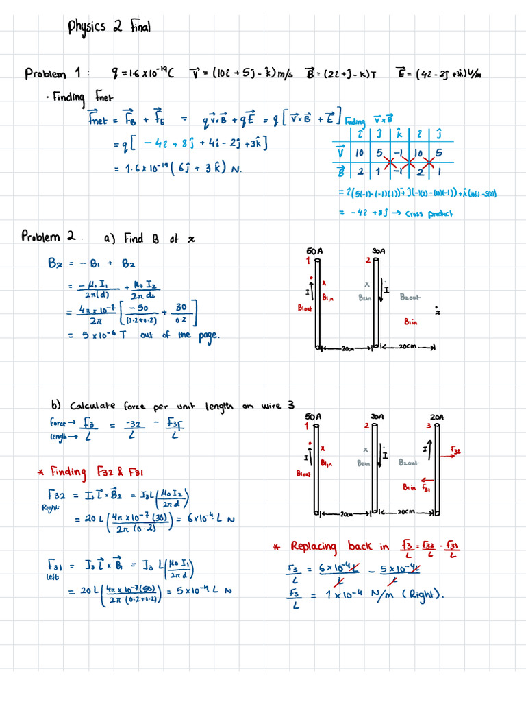 Physics 2 Final Previuos 2 | PDF