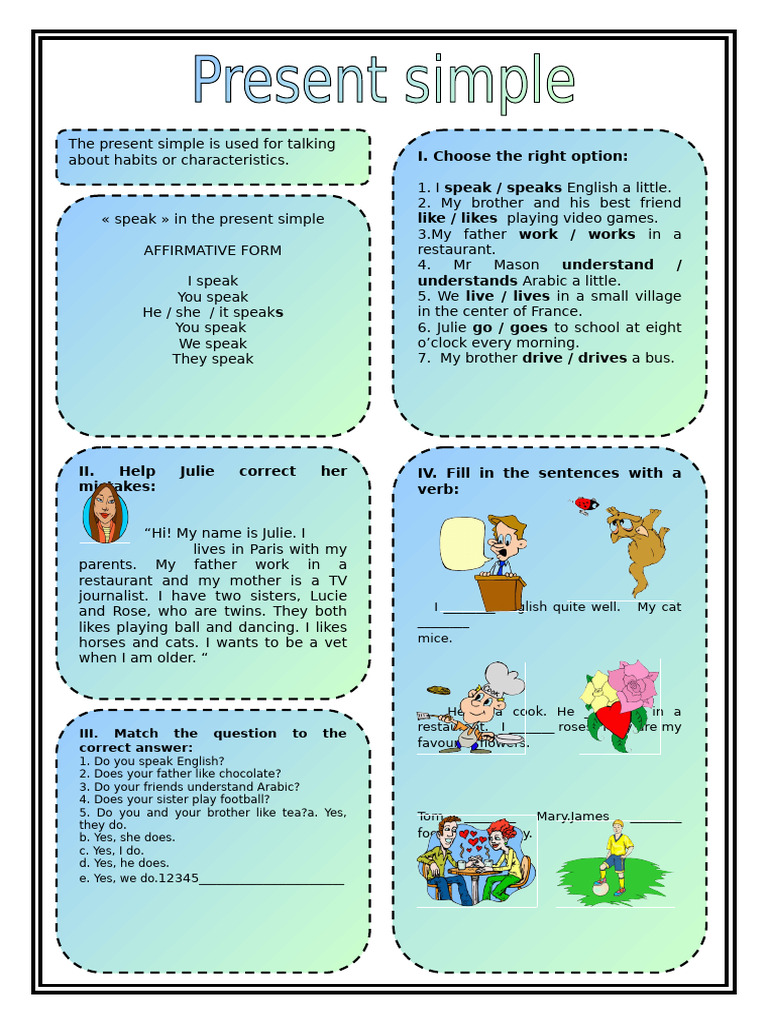 Present Simple 123 - WORKSHEET | PDF