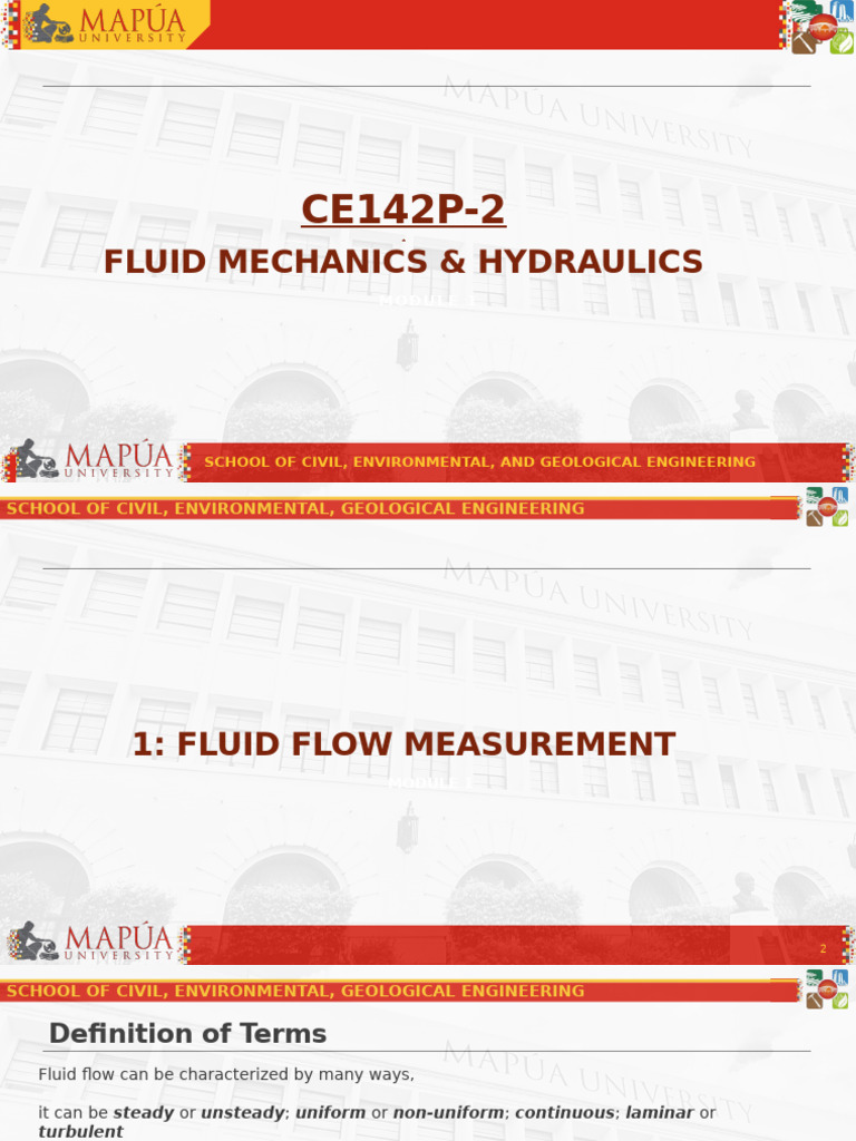 CE142P - 4. Fundamentals of Fluid Flow | PDF | Fluid Dynamics ...