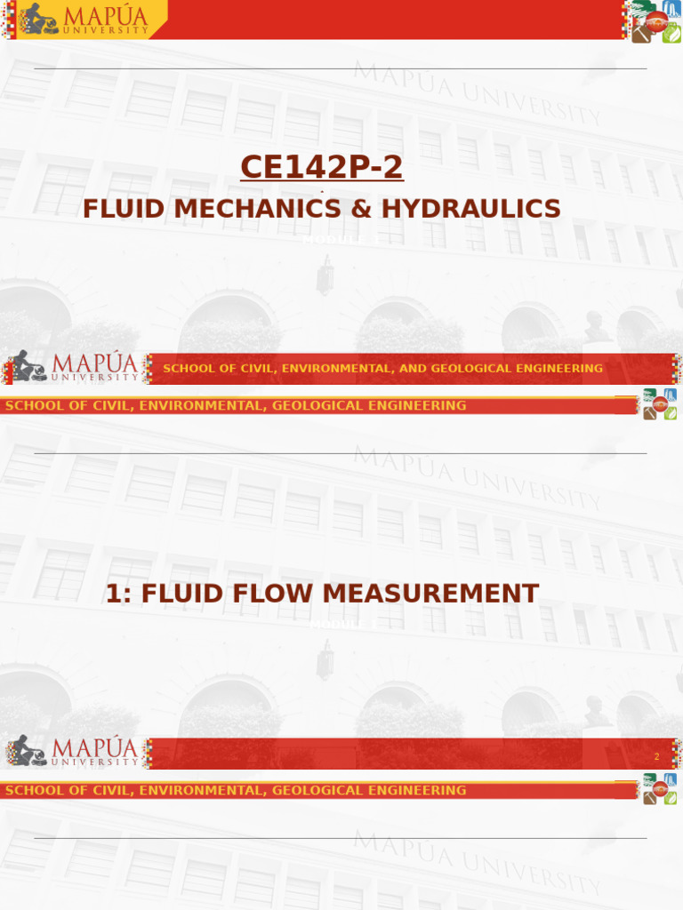 CE142P - 5. Fluid Flow Measurement | PDF | Soft Matter | Mechanical ...