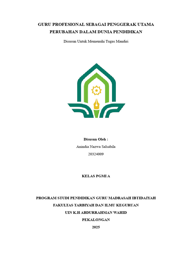 Guru Profesional Sebagai Penggerak Utama Perubahan Dalam Dunia ...