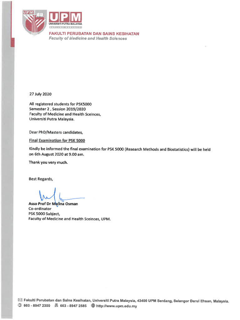 Final Exam Date | PDF