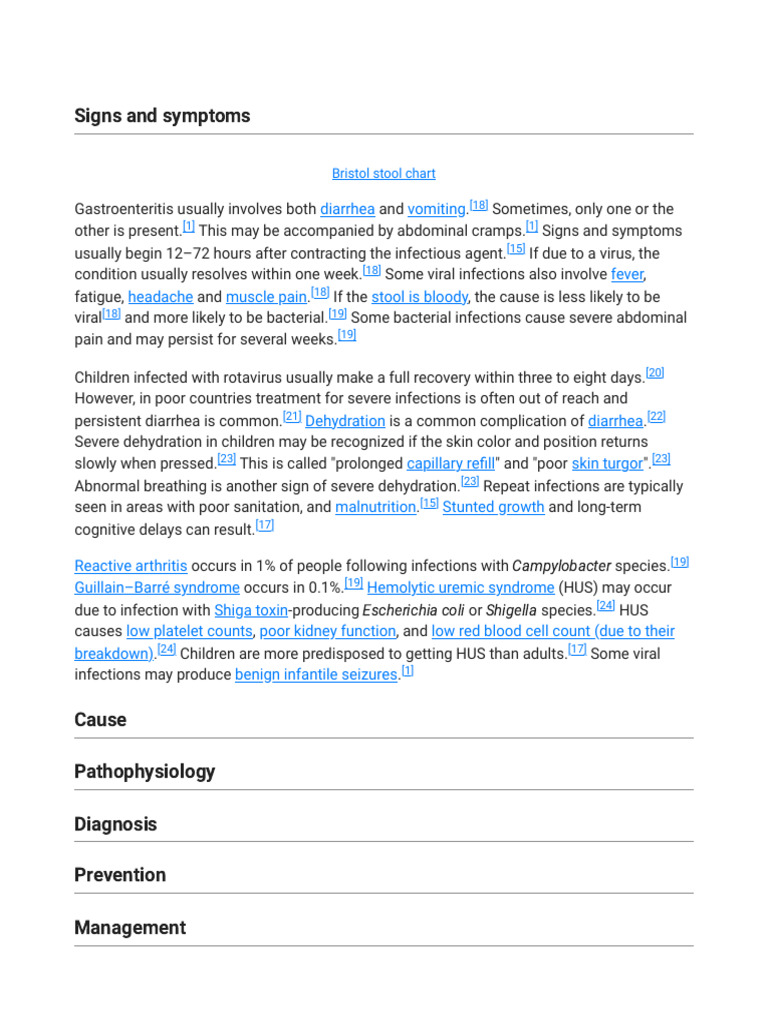 Gastroenteritis Symptoms and Risks | PDF