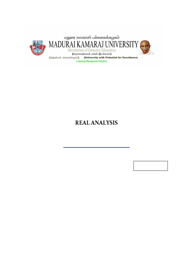 Real Analysis | PDF | Limit (Mathematics) | Sequence
