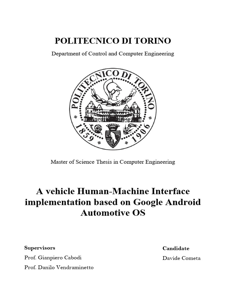 A Vehicle Human-Machine Interface Implementation Based On Google Android Automotive OS | PDF ...