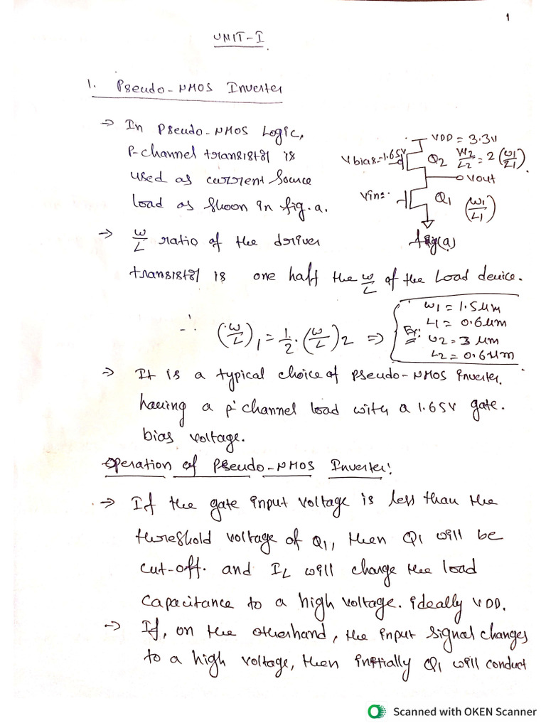 Cmosdicd Unit 1 | PDF