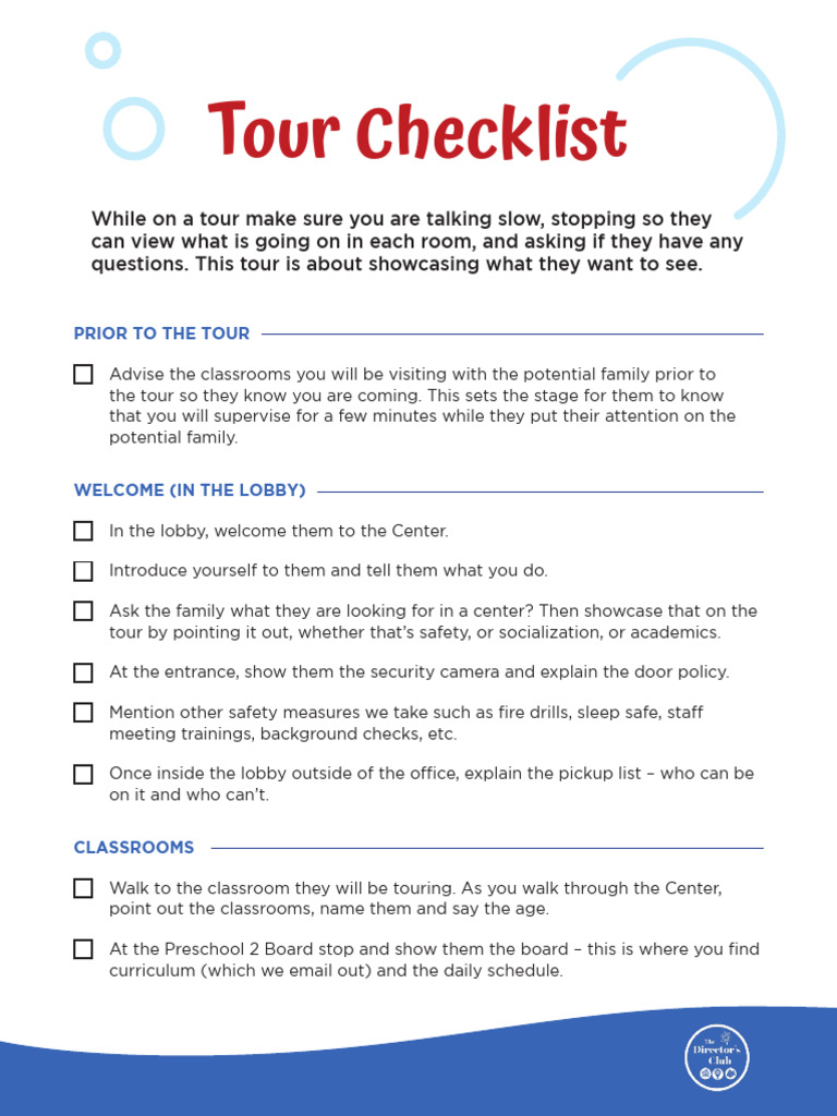 Preschool Tour Preparation Guide | PDF