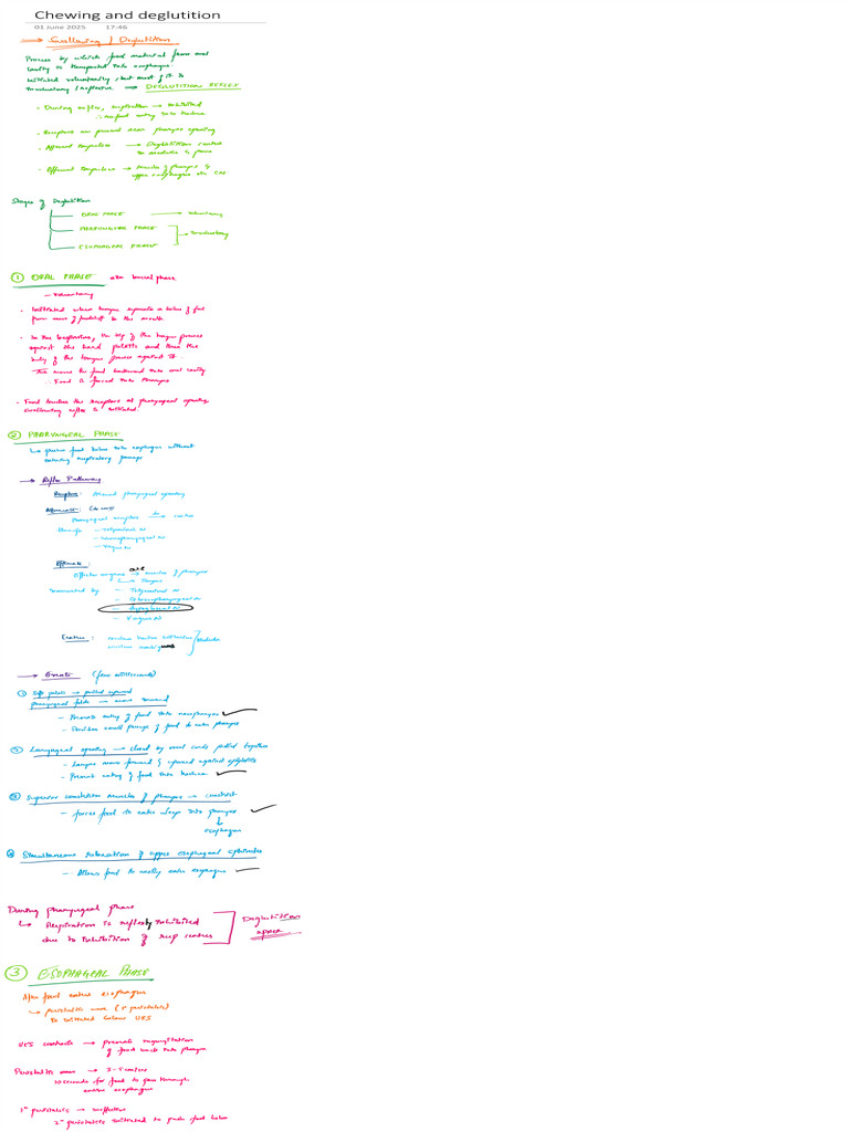 Chewing and Deglutition | PDF