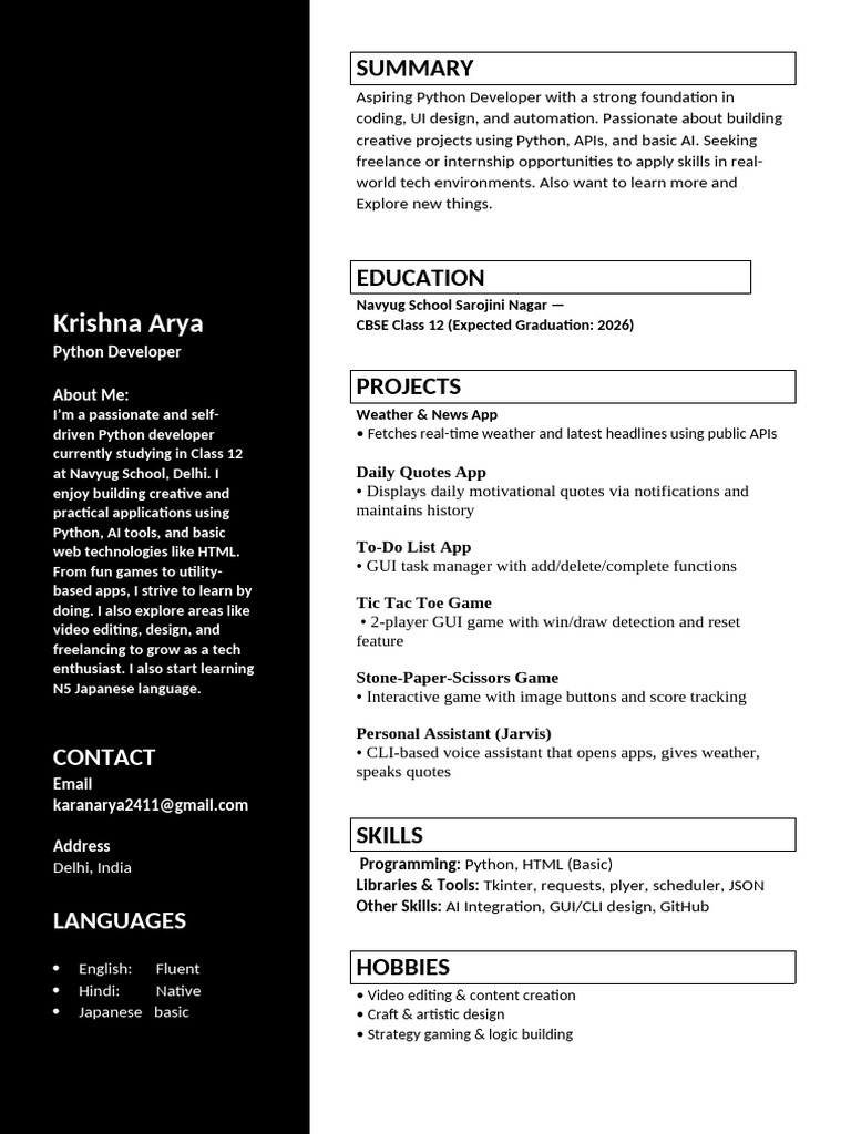 Freshers Resume Template | PDF | Python (Programming Language) | Computing