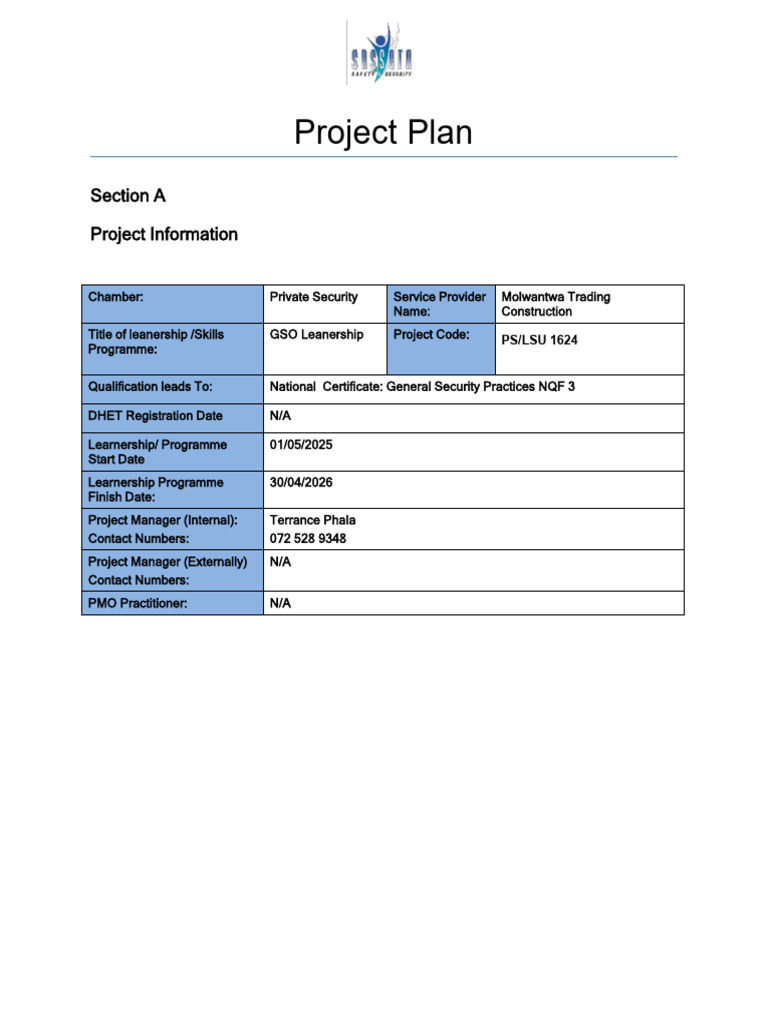 Project Plan | PDF | Learning